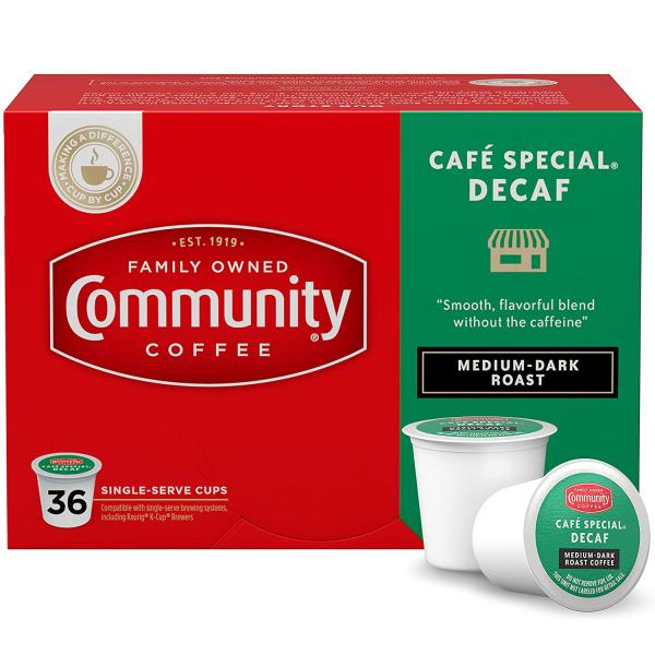 商品名Community Coffee Caf  Special 36 Count Coffee Pods, Medium Dark Roast Decaf, Compatible with Keurig 2.0 K-Cup Brewers...