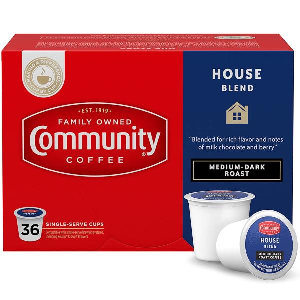 商品名Community Coffee House Blend Medium Dark Roast Single Serve 36 Ct Box, Compatible with Keurig 2.0 K Cup Brewers, Medi...