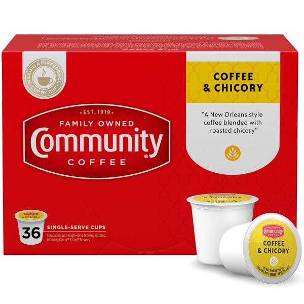商品名Community Coffee &amp; Chicory 36 Count Coffee Pods, Medium Dark Roast, Compatible with Keurig 2.0 K-Cup Brewersブランド：...