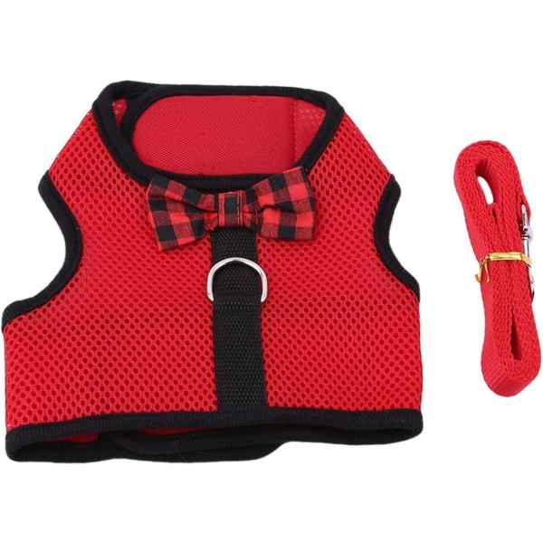 商品名バニー子猫ハーネスプル猫キャッチリースタイリッシュベストベストハーネス小動物調節可能な柔らかい通気性のウォーキングハーネスセット（RED、L）Rabbit Bunny Kitten Harness No Pull Cat Leash ...