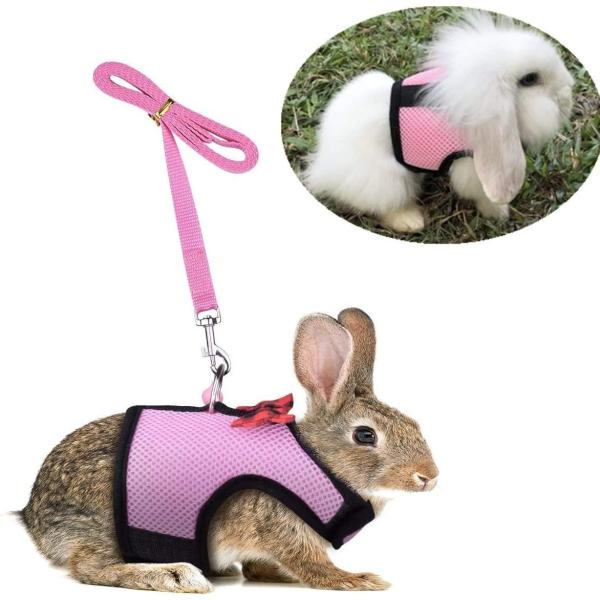 商品名Bunny Kitten Harness No Pull Cat Leash Stylish Vest Harness for Small Animal Adjustable Soft Breathable Walking Harne...