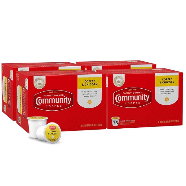 商品名Community Coffee &amp; Chicory 144 Count Coffee Pods, Dark Roast, Compatible with Keurig 2.0 K-Cup Brewersブランド：Commun...