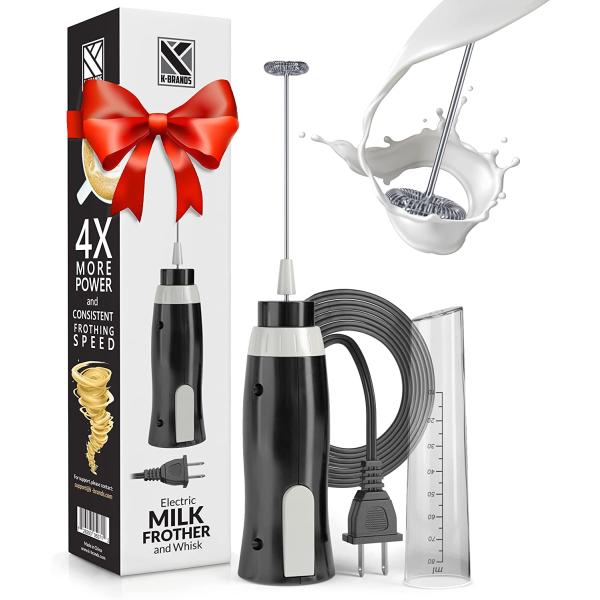 商品名K-Home Electric Milk Frother - Handheld Electric Foam Maker For Coffee, Latte, Cappuccino, Hot Chocolate with Stainle...