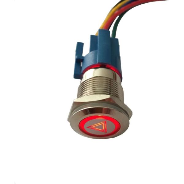 商品名ESUPPORT 12V 自動車レッドLEDライト 緊急ハザード警告 プッシュボタン メタルトグルスイッチ ソケットプラグ 19mmESUPPORT 12V Car Vehicle Red LED Light Emergency Ha...
