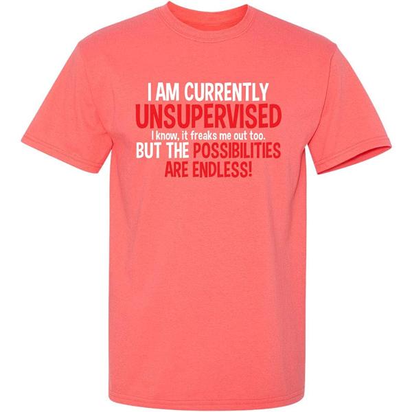 商品名現時無監督ノベルティグラフィック皮肉メンズとても面白いTシャツ US サイズ: Medium カラー: オレンジCurrently Unsupervised Novelty Graphic Sarcastic Funny T Shir...