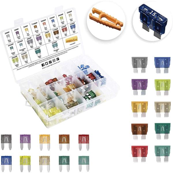 商品名[UL LISTED] 220pc ClearMark Assorted Standard Auto Car Truck Blade Fuses Set- 2A 3A 5A 7.5A 10A 15A 20A 25A 30A 35A-A...