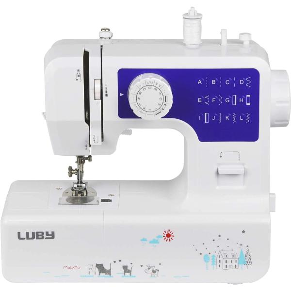 商品名Luby Sewing Machine with 12 Built-in Stitches &amp; Free Arm, Portable, Lightweight, Suitable for Small Projects, Blu...