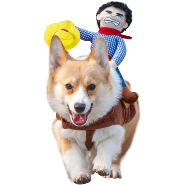 商品名Cowboy Rider Dog Costume for Dogs Outfit Knight Style with Doll and Hat Pet Costume (L)ブランド：ISMARTEN商品サイズ：L高さ：7.6 cm横...