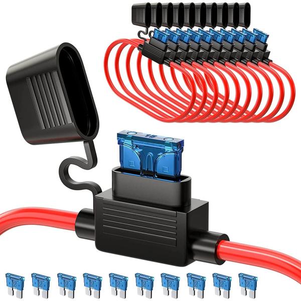 商品名ヒューズホルダー。 JV88#JX0099-1UNEEDE 10 Pack Fuse Inline Fuse Holder ATC/ATO Add-a-Circuit Car Fuse Holder TAP Adapter 16 Ga...