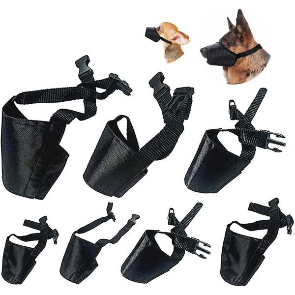 商品名Dog Muzzles Suit, 7 PCS Anti-Biting Barking Pet Muzzles Adjustable Dog Muzzle Mouth Cover for Small Medium Large Extr...