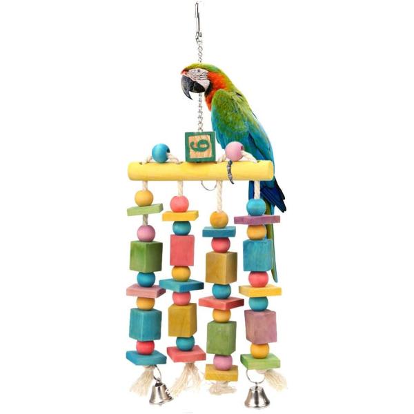 商品名Litewoo Bird Parrot Parakeet Toys, Colorful Bite Wood Swing Toy for Small Medium Parakeet Cockatiel Budgie Cockatoo M...