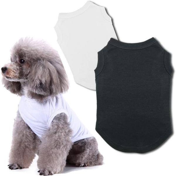 商品名Dog Shirts Clothes, Chol&amp;Vivi Dog Clothes T Shirt Vest Soft and Thin, 2pcs Blank Shirts Clothes Fit for Extra Sma...
