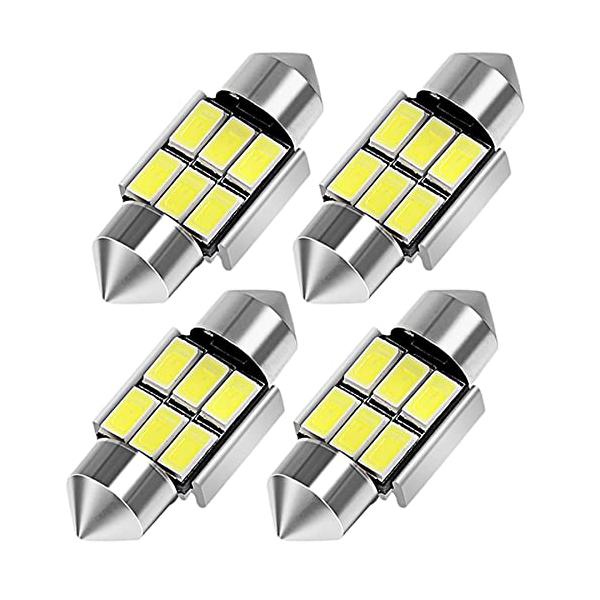 商品名:  TORIBIO 31mm LED Bulbs 6000K Pure White Bright Interior Car Lights Error Free CANBUS 6-SMD 5730 Chipsets 3175 Fest...