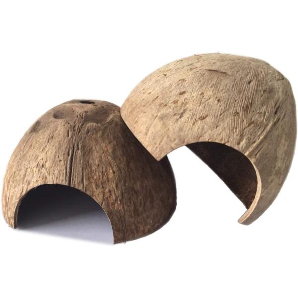 商品名PIVBY Natural Coconut Reptile Hideouts Lizard Coco Hut Hermit Crab Hut Aquarium Fish Hide Cave Spider Snail Climber T...