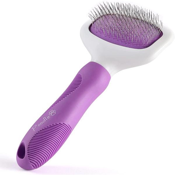 商品名Poodle Pet Slicker Brush Small Large Dogs Pet Hair Remover Rotating Head | Effectively Effortlessly Removes Tangles, ...