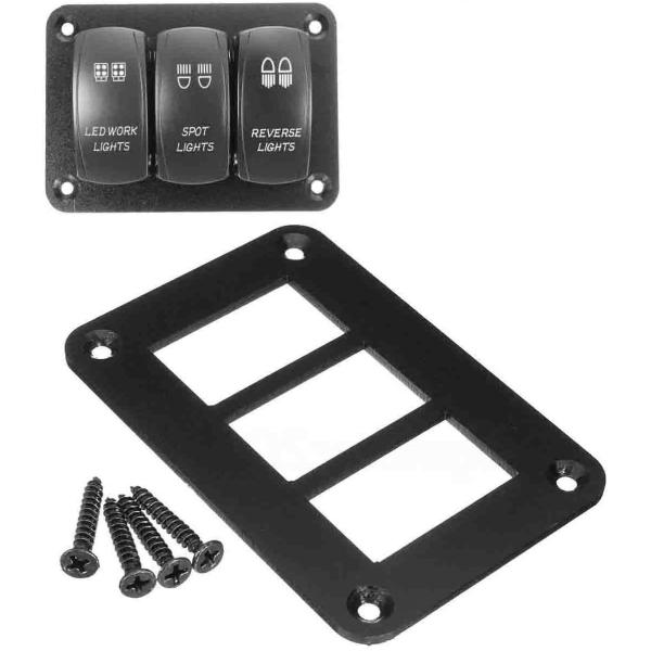 商品名3ウェイアルミロッカースイッチパネルハウジングホルダー ARBカーリングナルバボート用BOFiNEHY 3 Way Anodized Black Aluminium Rocker Switch Panel Housing Holder...