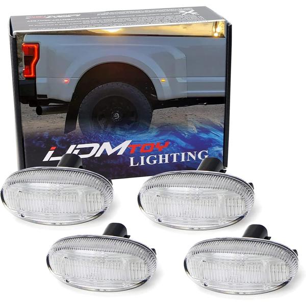 商品名iJDMTOY Clear Lens Amber/Red Full LED Trunk Bed Marker Lights Set Compatible With 2011-up Ford F250-F550 Super Duty T...