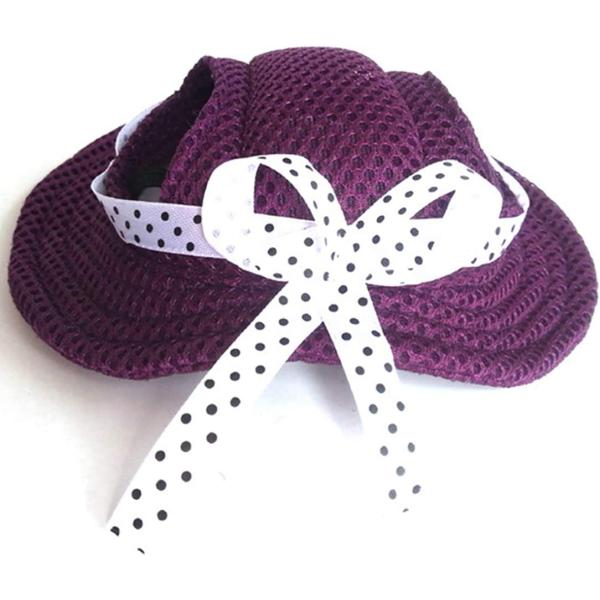 商品名MaruPet Round Brim Princess Cap Visor Hat Pet Dog Mesh Porous Sun Cap with Ear Holes for Small, Extra Small Dog Teddy...