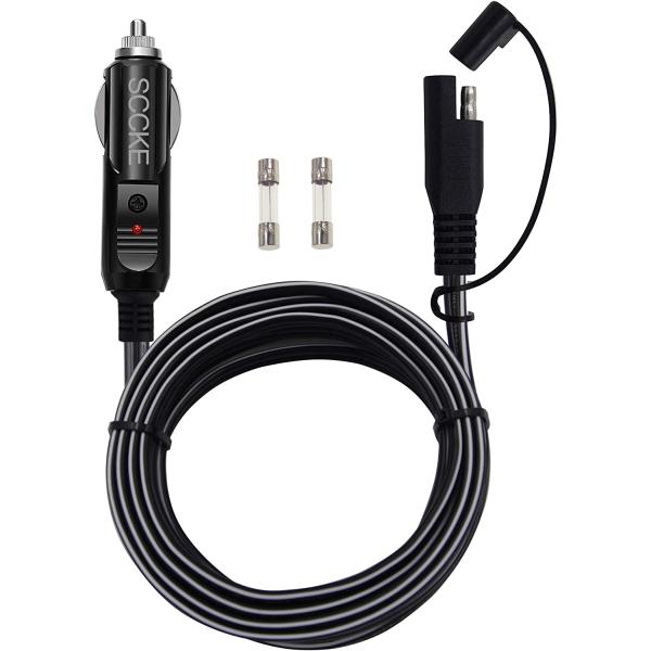 商品名SCCKE 16.5FT 14WG 12V Cigarette Lighter Plug to SAE Quick Release Adapter Extension Charging Cable with 20A Fuse and ...