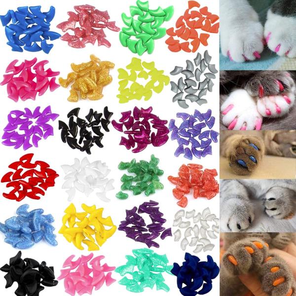 商品名VICTHY 140pcs Cat Nail Caps, Colorful Pet Cat Soft Claws Nail Covers for Cat Claws with Glue and Applicators Large Si...