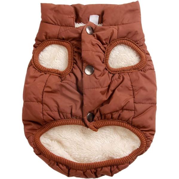 商品名JoyDaog 2 Layers Fleece Lined Warm Dog Jacket for Winter Cold Weather,Soft Windproof Large Dog Coat,Brown XXXLブランド：Jo...