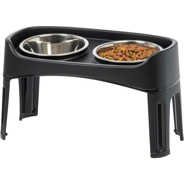 商品名大型プラスチック上昇フィーダー (ブラック)IRIS USA Elevated Dog Bowls - Dog Food Bowls Elevated for Large Dogs - Dog Raised Bowls with 2 ...