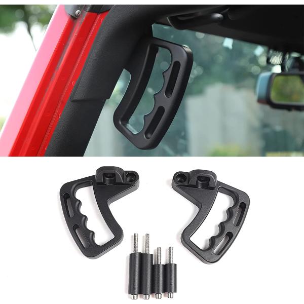 商品名JeCar グラブハンドル JK グラブバー フロントアルミロールバー ジープ ラングラー JK JKU スポーツ サハラ フリーダム ルビコン X アンリミテッド X 2/4 ドア 2007-2018JeCar Grab Handl...