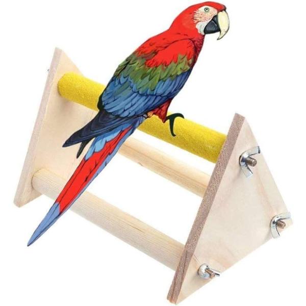 商品名Parrot Bird Wooden Perch Stand Play Toys Gym Bird Grinding Perch Table Platform for Small Cockatiels Conures Parakeet...