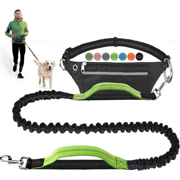 商品名Hands Free Dog Leash for Running Walking Jogging Training Hiking, Retractable Bungee Dog Running Waist Leash for Medi...