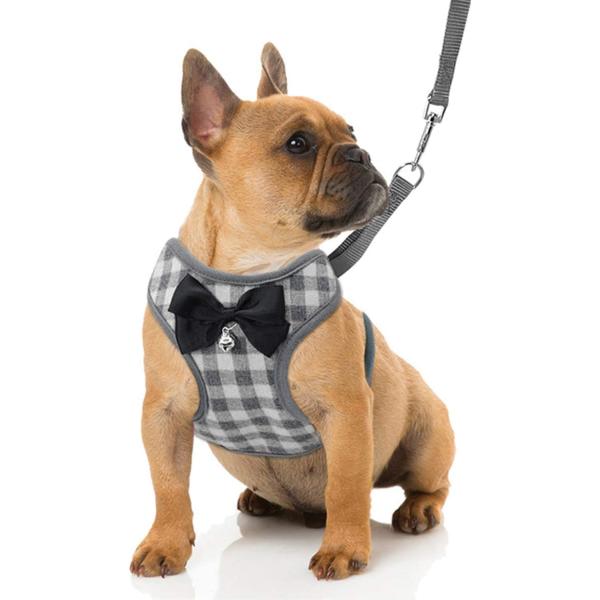 商品名Rypet Small Dog Harness and Leash Set - No Pull Pet Harness with Soft Mesh Nylon Vest for Small Dogs and Cats Gray Sブ...