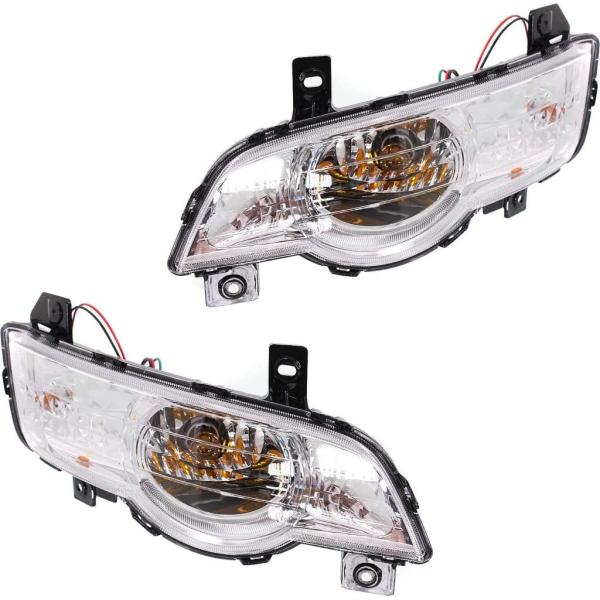 商品名CarLights360: For Chevy Traverse Signal/Corner Light 2009 10 11 2012 Pair Driver and Passenger Side Front w/Bulbs DOT...