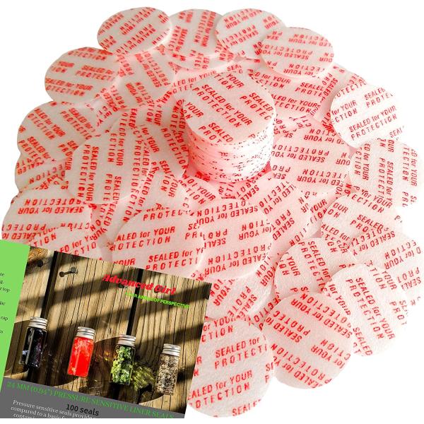 商品名トルク活性化圧力センシティブシールキャップライナー - 24mm (0.94インチ) - 100個 - ガラス&amp;プラスチックボトル&amp;容器用 - IHシーラー不要 - 米国製Torque Activated Pressu...