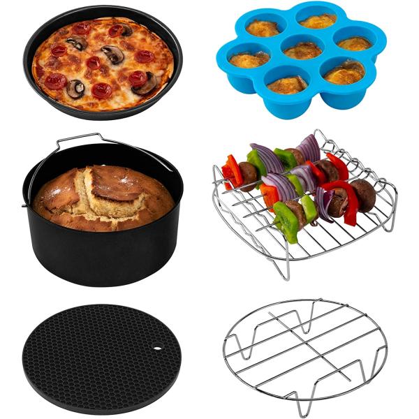 商品名：COSORI ノンフライヤー アクセサリーCOSORI Air Fryer Accessories, Set of 6 Fit for Most 5.8Qt and Larger Oven Cake &amp; Pizza Pan,...