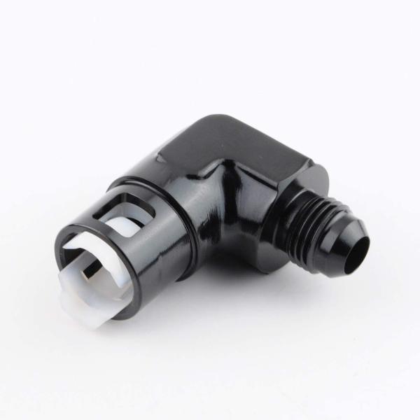 商品名VP0290。 8AN to 3/8 ブラック VP92903_BKAC PERFORMANCE Aluminum 90 degree 3/8'' 9.52mm Female EFI Electronic Fuel Injection...
