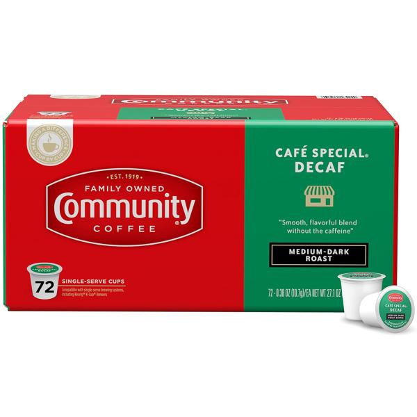 商品名Community Coffee Caf  Special Decaf 72 Count Coffee Pods, Medium Dark Roast Decaf, Compatible with Keurig 2.0 K-Cup B...