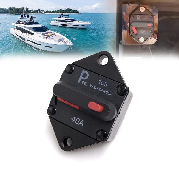 商品名parts PTT 40 Amp / 12V- 48VDC,Surface-Mount &amp; Waterproof Circuit Breakers with Manual Reset for Auto Boat Marine ...
