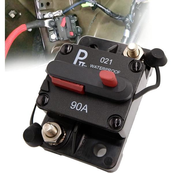 商品名parts PTT 90 Amp / 12V- 48VDC Surface-Mount Circuit Breakers with Manual Reset for Auto Boat Marine, Waterproofブランド：p...