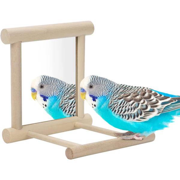 商品名Bird Mirror with Perch Bird Toys for Parrots Budgies Parakeets Cockatiels Lovebirds Finches Canariesブランド：Wontee商品サイズ：...