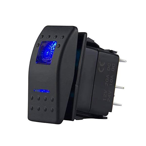 商品名USBロッカースタイル充電器 青色電圧計付き ボート用Switchtec 1 Pc 12V Rocker Switch Blue Led Light On Off Switch for Boat Trucks RZR 1000 Ran...