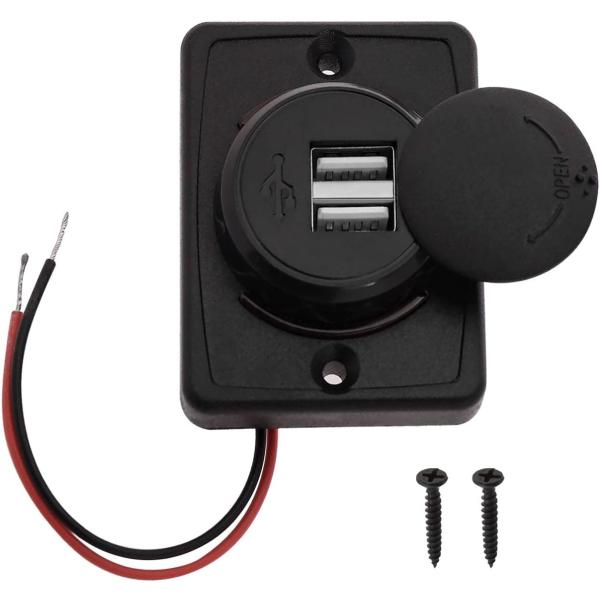 商品名2 USB ポート カーチャージャー アダプター 12V-24V 電源ソケット オートバイ 車 ボート ATV UTB キャンパー キャラベン用2 USB Port Car Charger Adapter 12V-24V Power ...