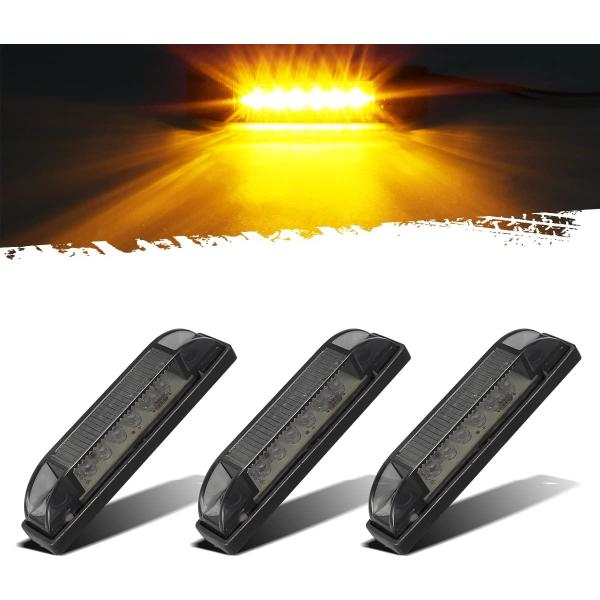 商品名Partsam 3ピース 4インチ アンバー LED センターグリル ランニングマーカー ライトキット スモークレンズ プログリルPartsam 3Pcs 4"" Inch Amber LED Center Grille Runnin...