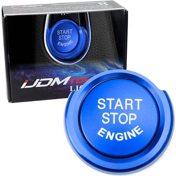 商品名iJDMTOY アルマイト ブルー アルミニウム キーレス エンジン プッシュスタートボタン 周囲のリングトリム付き BMW 2 3 4 シリーズ X1 (F22 F30 F32 F34 F48) に対応iJDMTOY Set of ...
