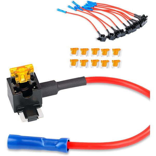 商品名Nilight - 50038R 10パック 12V カー回路追加ヒューズ TAP アダプター 5アンペア ロープロファイル ミニブレードヒューズセット 車 トラック ボート用Nilight - 50038R 10 Pack 12V ...