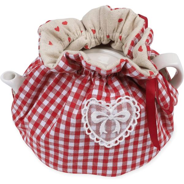 商品名Cheng Yi モダンデザイン プリント ティーコージー クリエイティブ キッチン ティーポット ダストカバー お茶 コージー 朝食ウォーマー ケトルカバー 断熱性 保温性 保温性 CYFC1382 (レッド)CEMGYIUK Te...