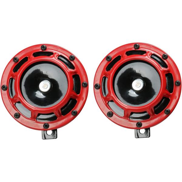 商品名Novelbee 12V 110db Electric Super Horn with Bracket,High Tone and Low Tone Metal Twin Horn Kit for Boat,Car,Truck,Mot...