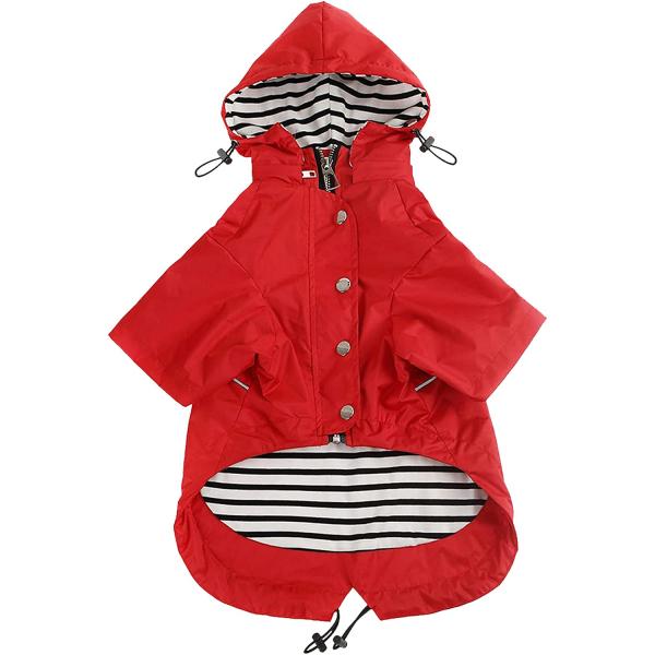 商品名Dog Zip Up Dog Raincoat with Reflective, Rain/Water Resistant, Adjustable Drawstring, Removable Hood, Stylish Premium...