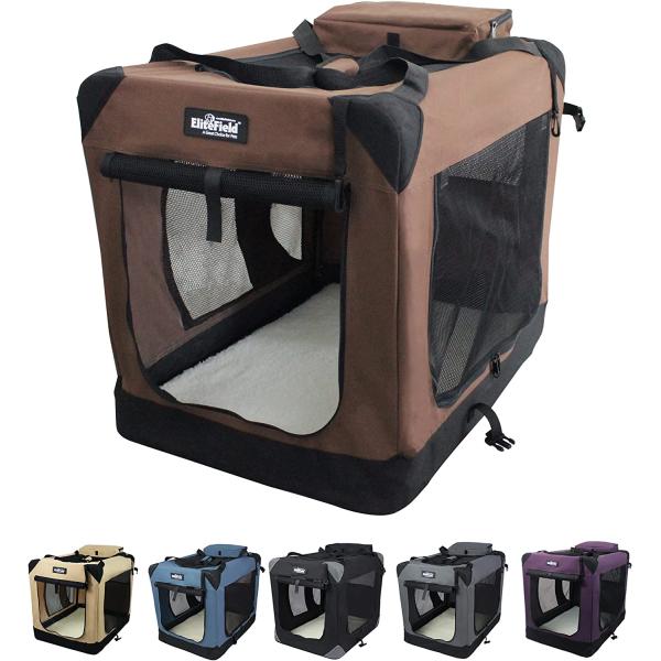 商品名EliteField 3-Door Folding Soft Dog Crate, Indoor &amp; Outdoor Pet Home, Multiple Sizes and Colors Available (20"" L ...