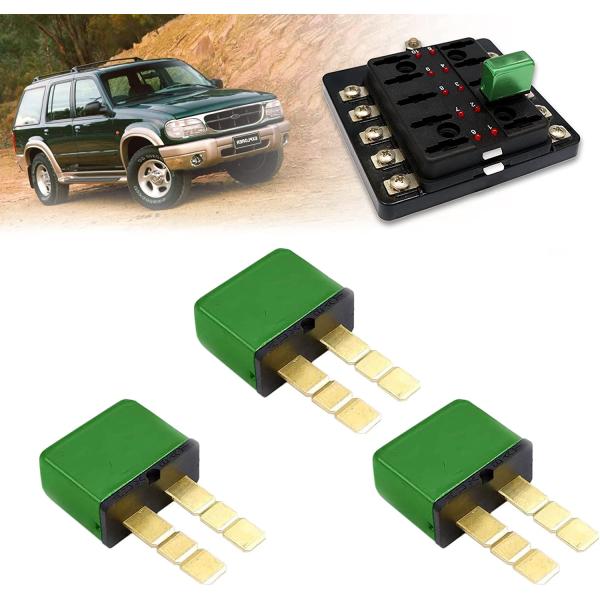 商品名PHOTO-TOP 30A 自動車回路遮断器 プラグインマウント スナップオフ機能付き ATCブレードタイプ端子接続(3個)PHOTO-TOP 30A, Automotive Circuit Breaker, Plug in Moun...