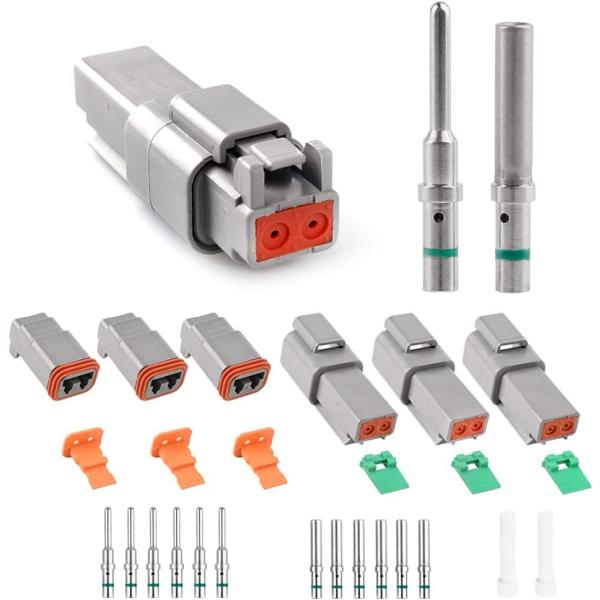商品名JRREADY DTシリーズコネクタキット ソリッドコンタクトクリンプツール付き 2 pin ST6112JRready ST6112 DT Connector 2 Pin Gray Waterproof Electrical Wir...