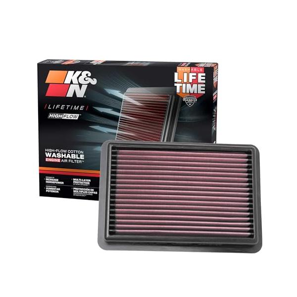 商品名:  K&amp;N High-Flow Original Lifetime Engine Air Filter: Increase Power: Premium, Washable: Compatible with 2019-202...
